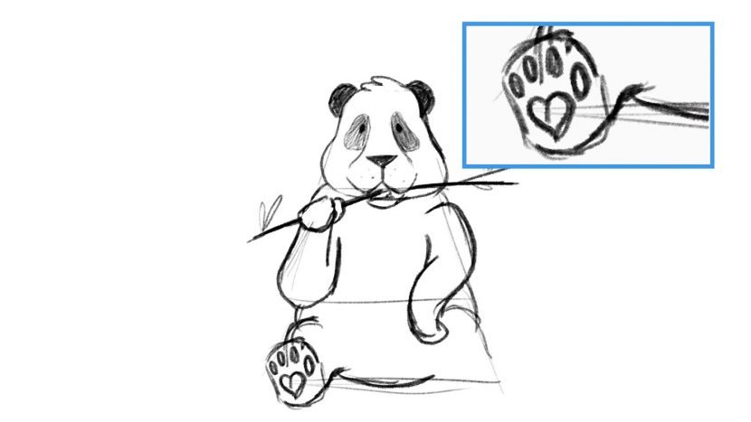 How to draw a panda uing step-by-step lessons with Da Vinci Eye App
