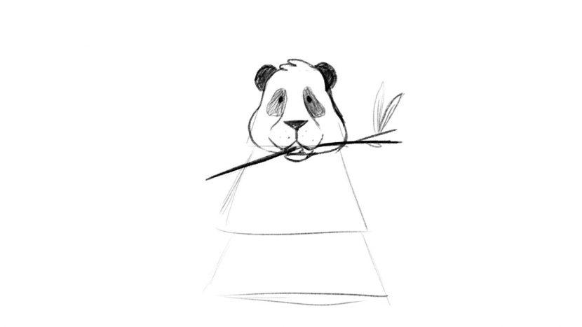 How to draw a panda uing step-by-step lessons with Da Vinci Eye App
